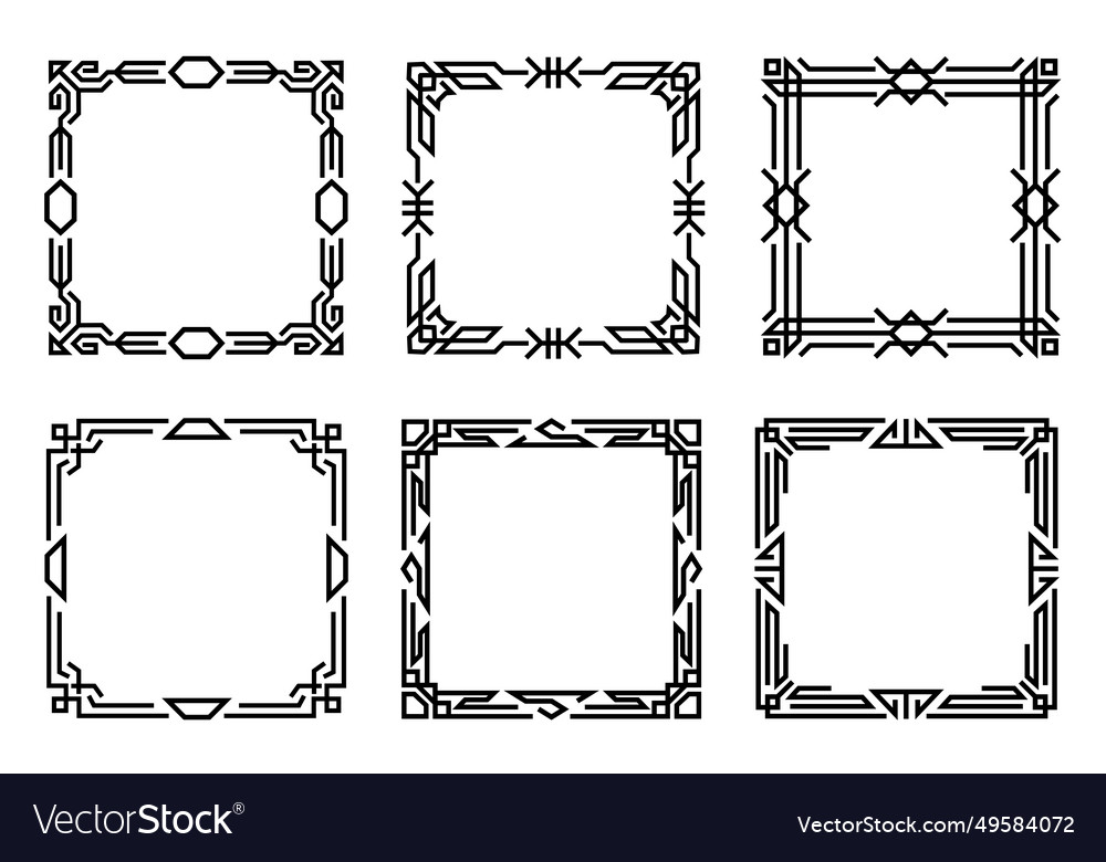 Abstract square ornate frames Royalty Free Vector Image