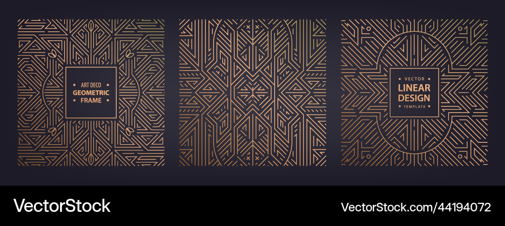 Art deco set of frames abstract geometric Vector Image