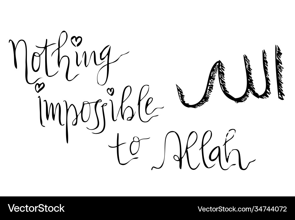 Black simple hand draw sketch lettering nothing Vector Image