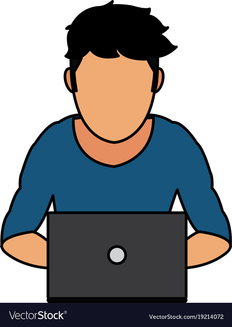 Boy with laptop design Royalty Free Vector Image