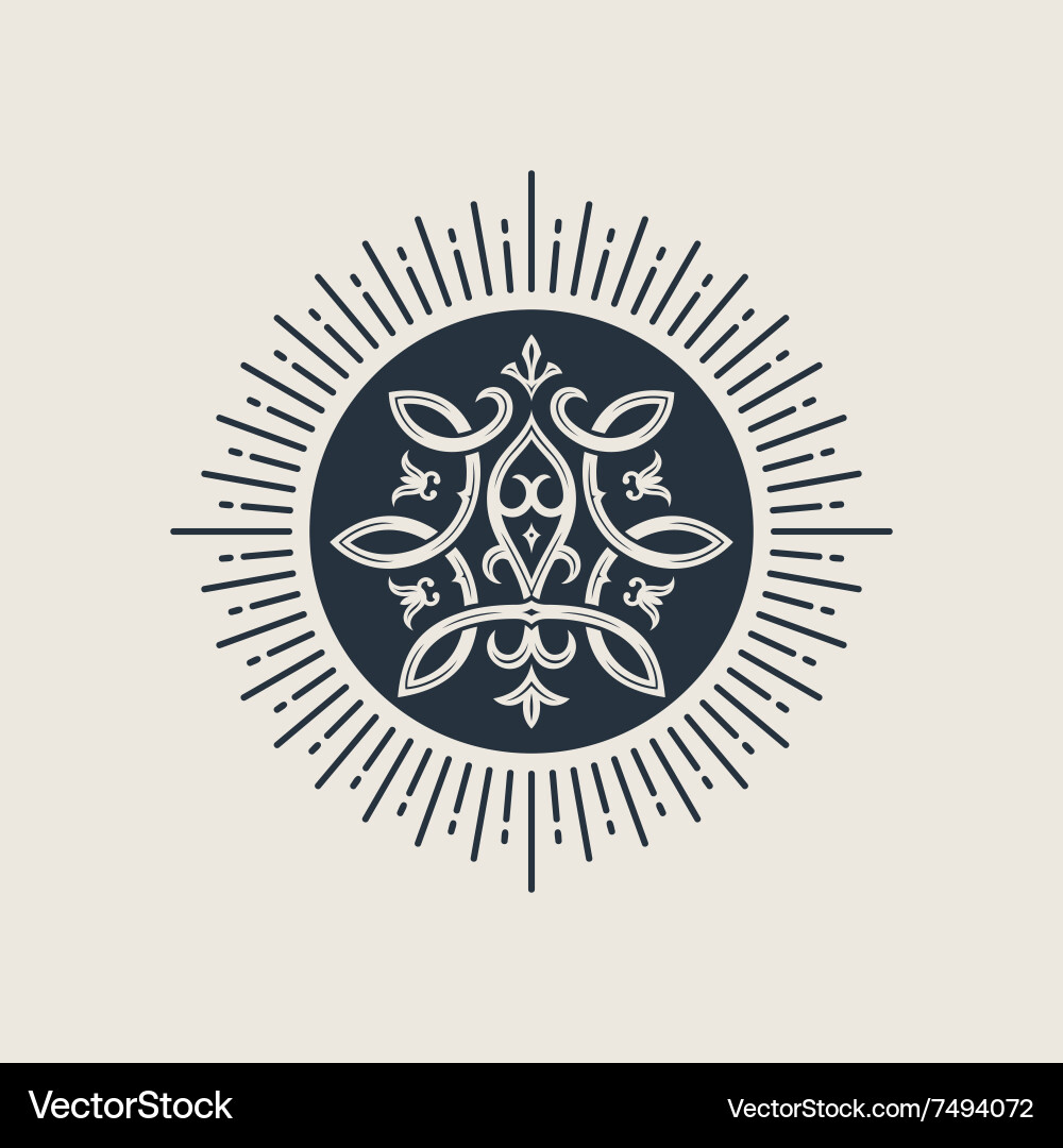 Calligraphic luxury symbol emblem ornate decor Vector Image