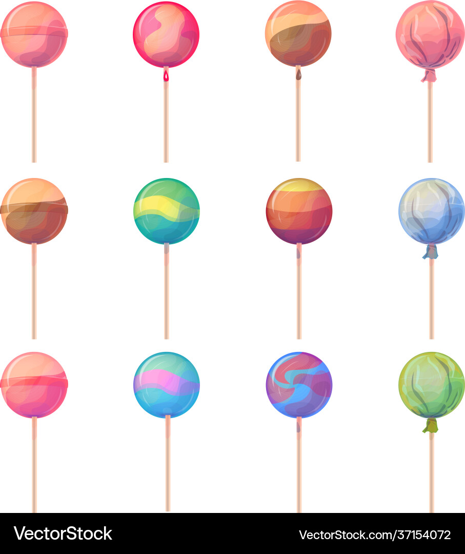 Collection with lollipops isolated on white Vector Image