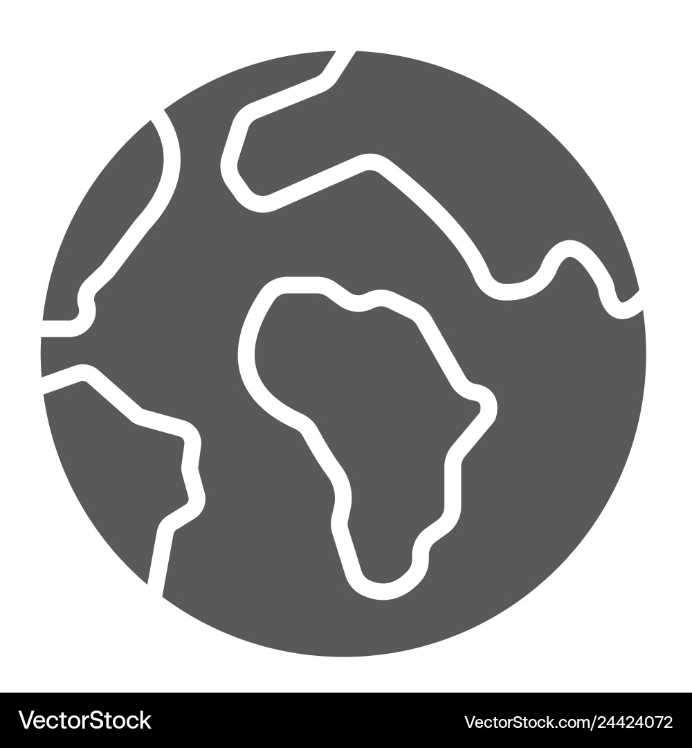 Earth glyph icon map and planet globe sign Vector Image