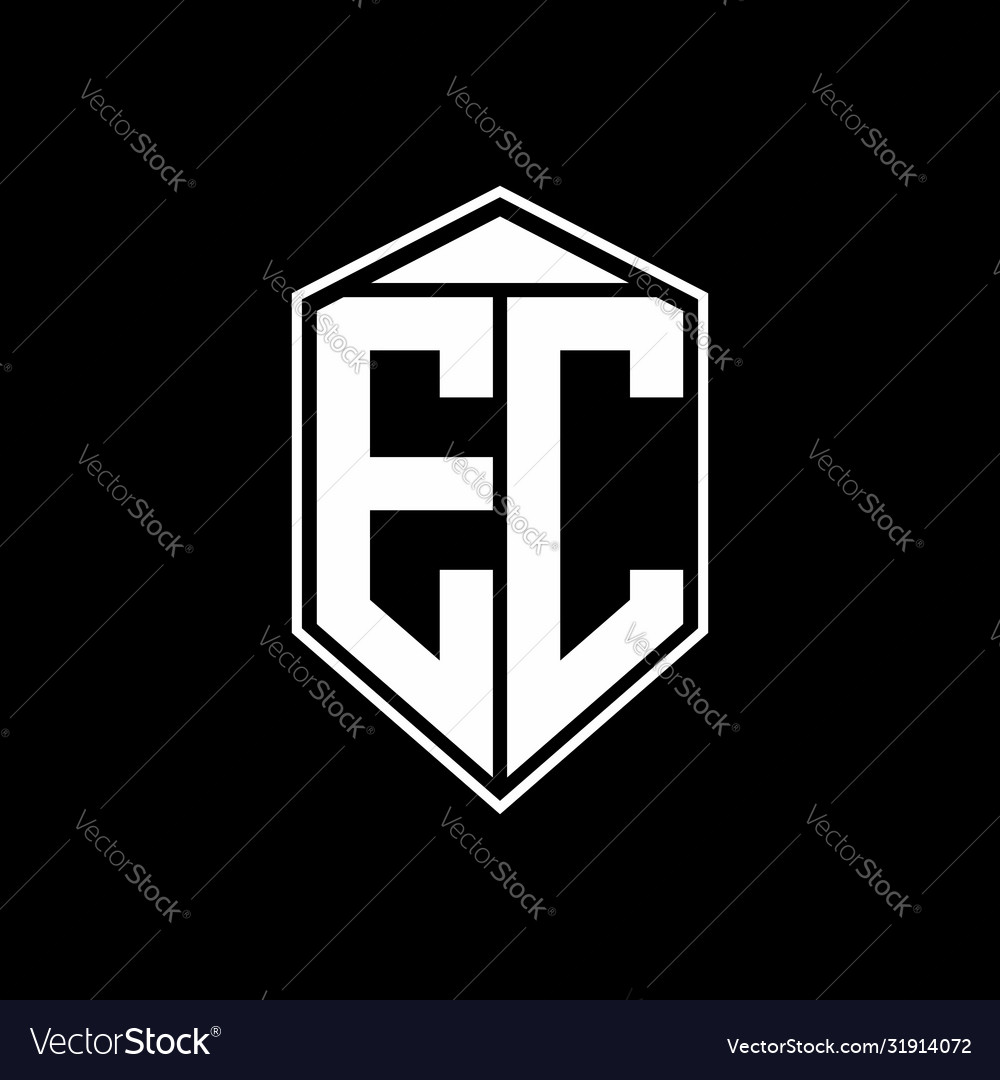 Ec logo monogram with emblem shape combination Vector Image