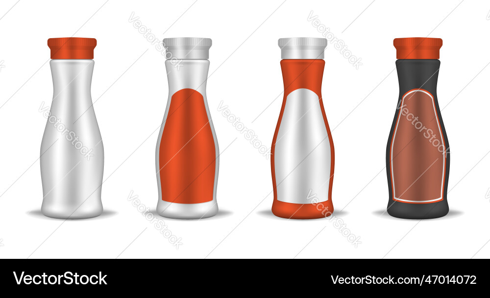 Glossy bottle with round screw cap and blank Vector Image