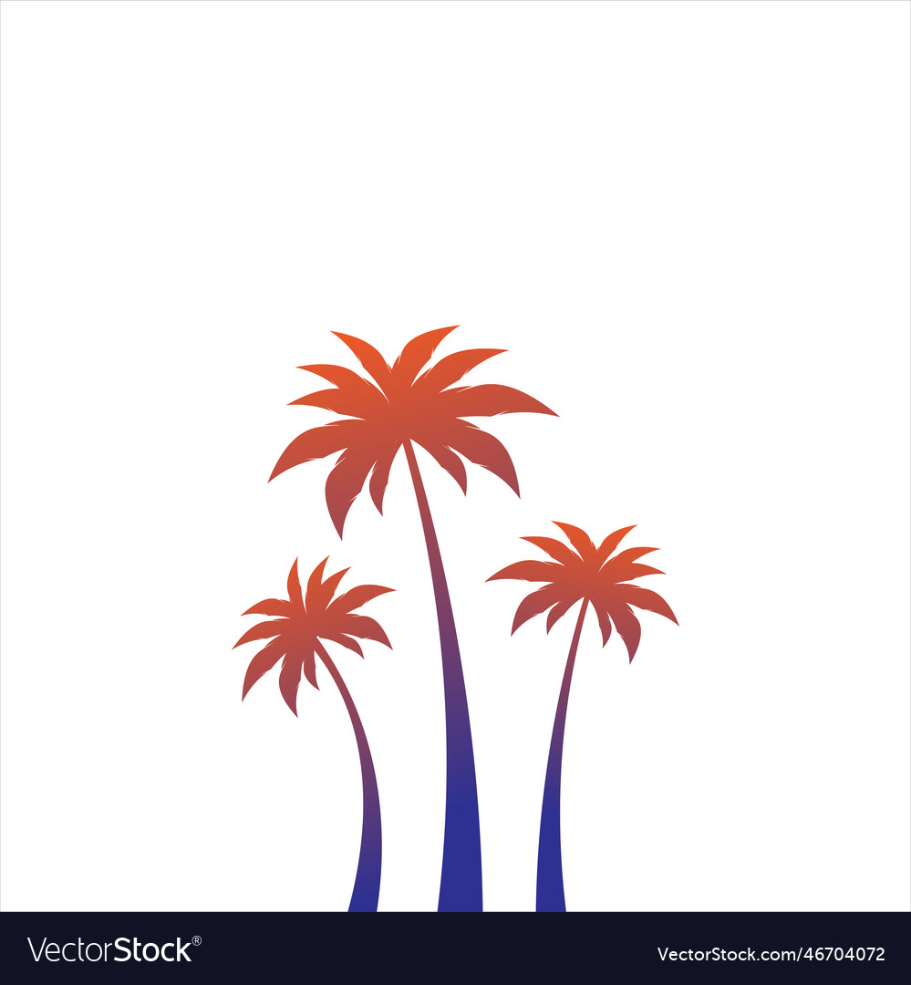 Gradient palm tree Royalty Free Vector Image - VectorStock
