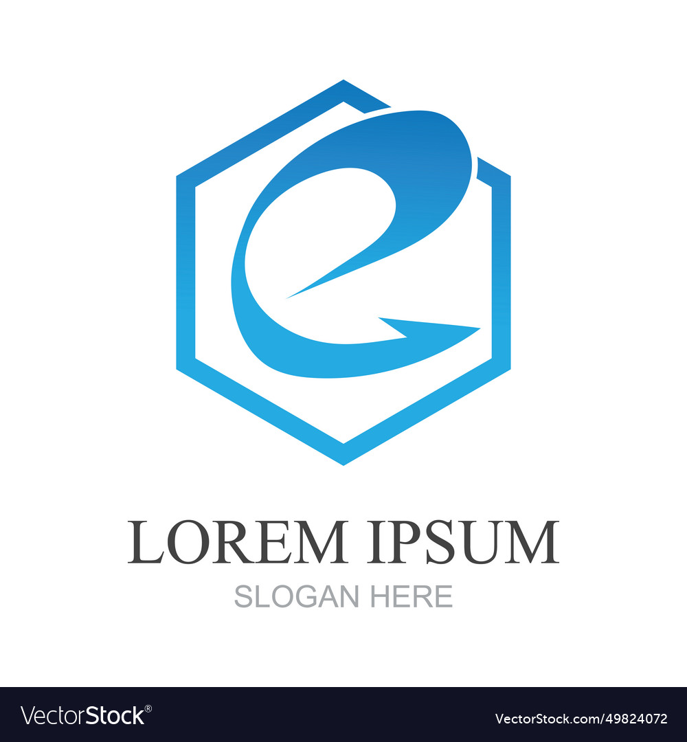 Initial letters e logo template design in rounded Vector Image