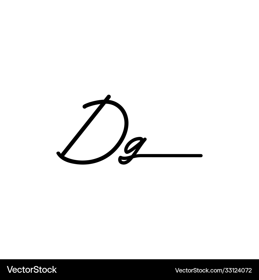 Letter dg signature logo template Royalty Free Vector Image