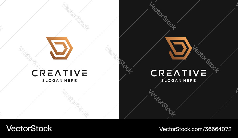Luxury letter d logo design inspiration Royalty Free Vector