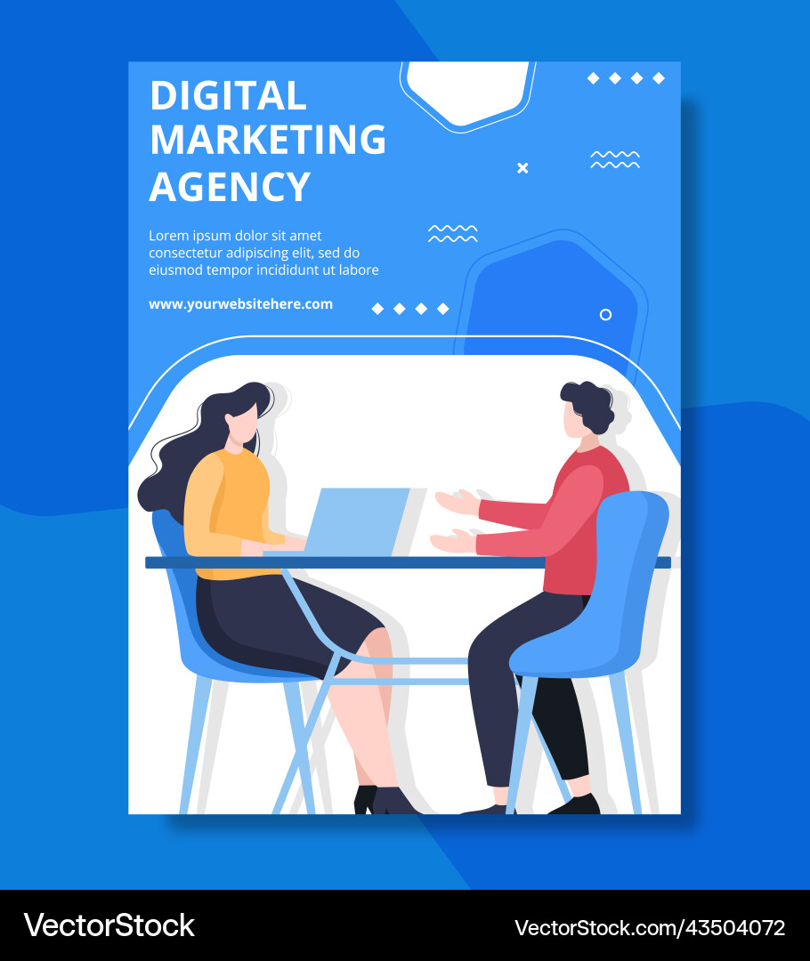 Marketing poster template flat cartoon background Vector Image