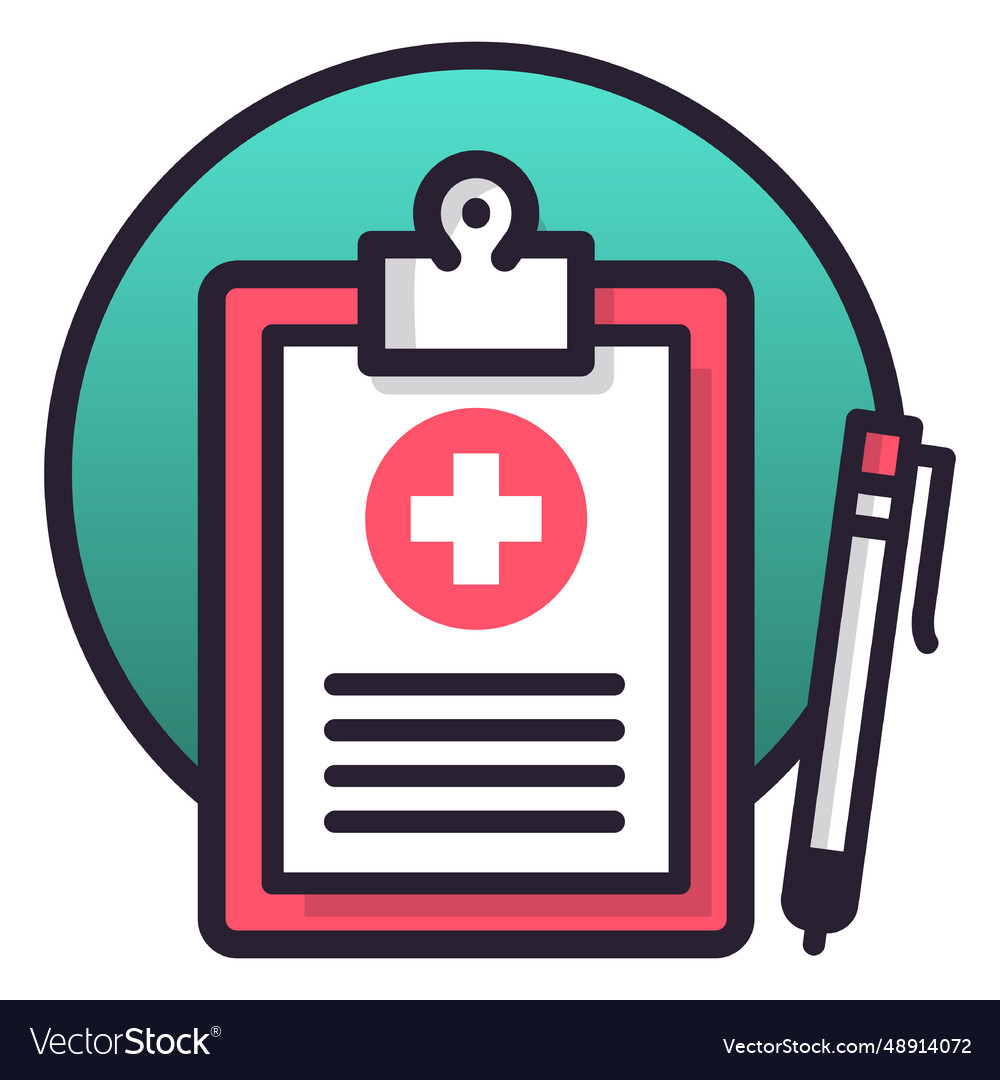 Medical record table notes Royalty Free Vector Image