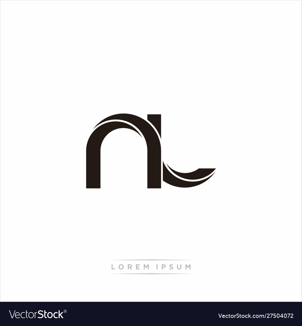Nl initial letter split lowercase modern monogram Vector Image