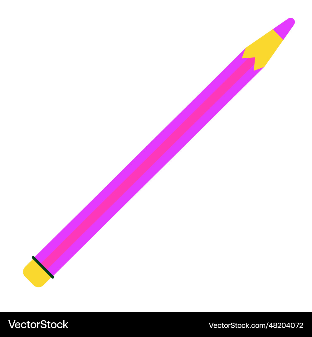 Pink pencil isolated icon on white background Vector Image
