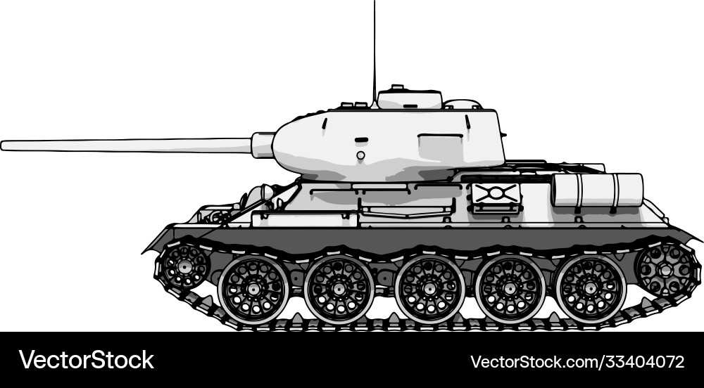 Russian tank on a white background Royalty Free Vector Image