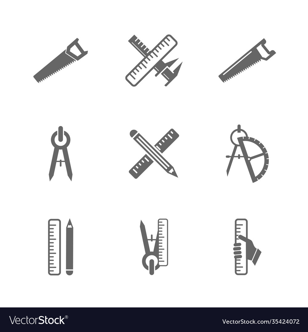 Set technical icon engineering simple icon Vector Image
