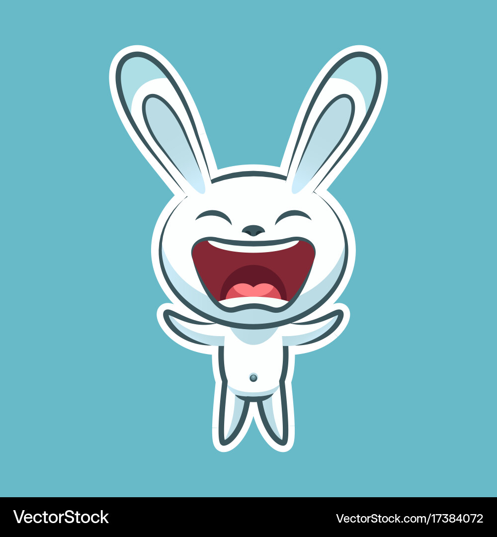 Sticker emoji emoticon emotion joy shouting Vector Image
