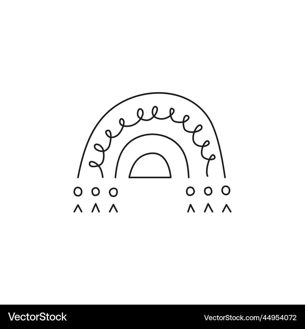 Tribal line rainbow with swirl Royalty Free Vector Image