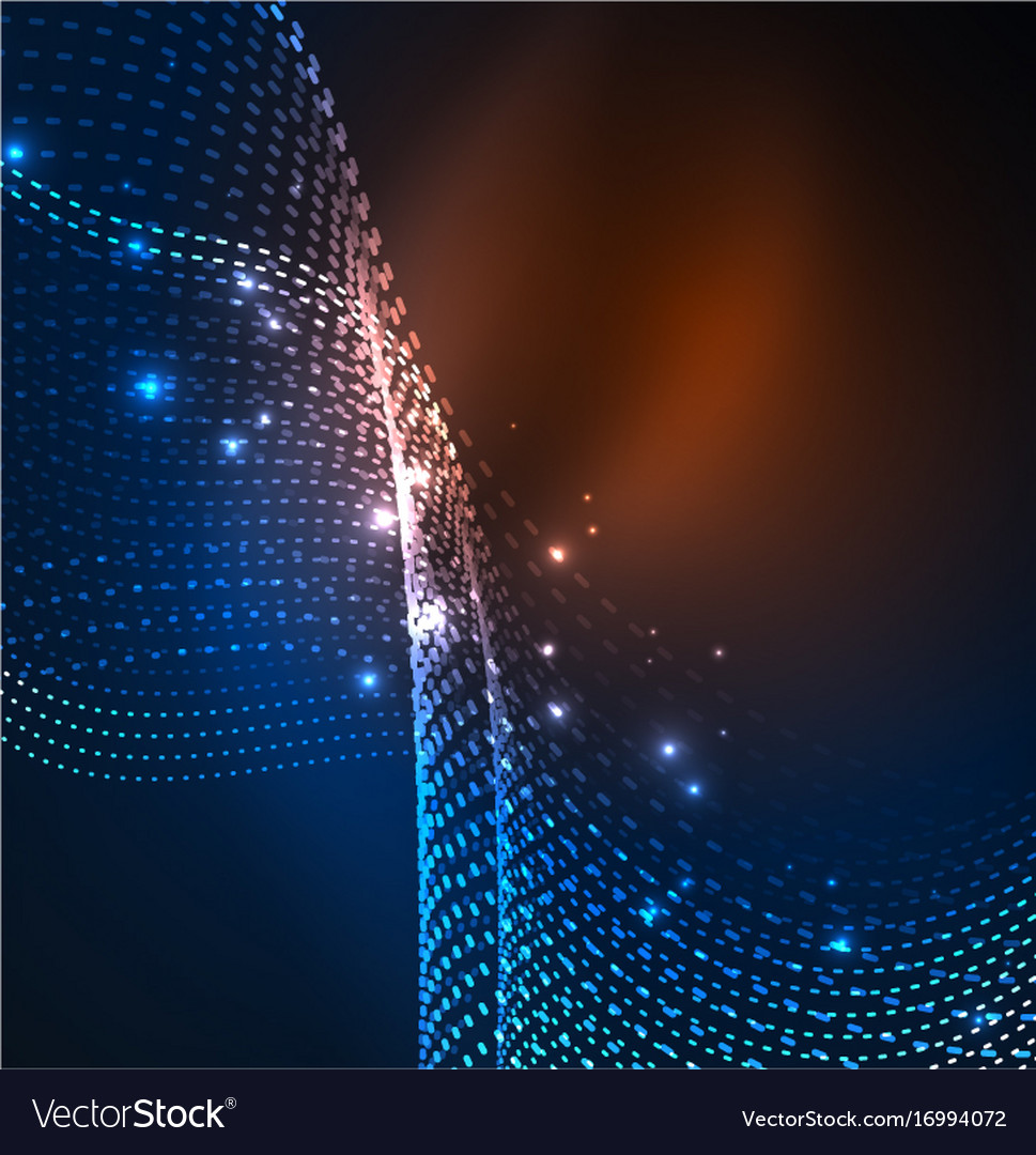 Wave particles background Royalty Free Vector Image