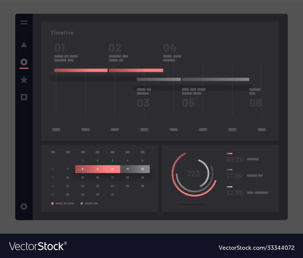 Web app dashboard ui and ux kit Royalty Free Vector Image