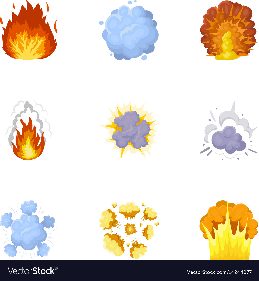 A set of icons about the explosion various Vector Image