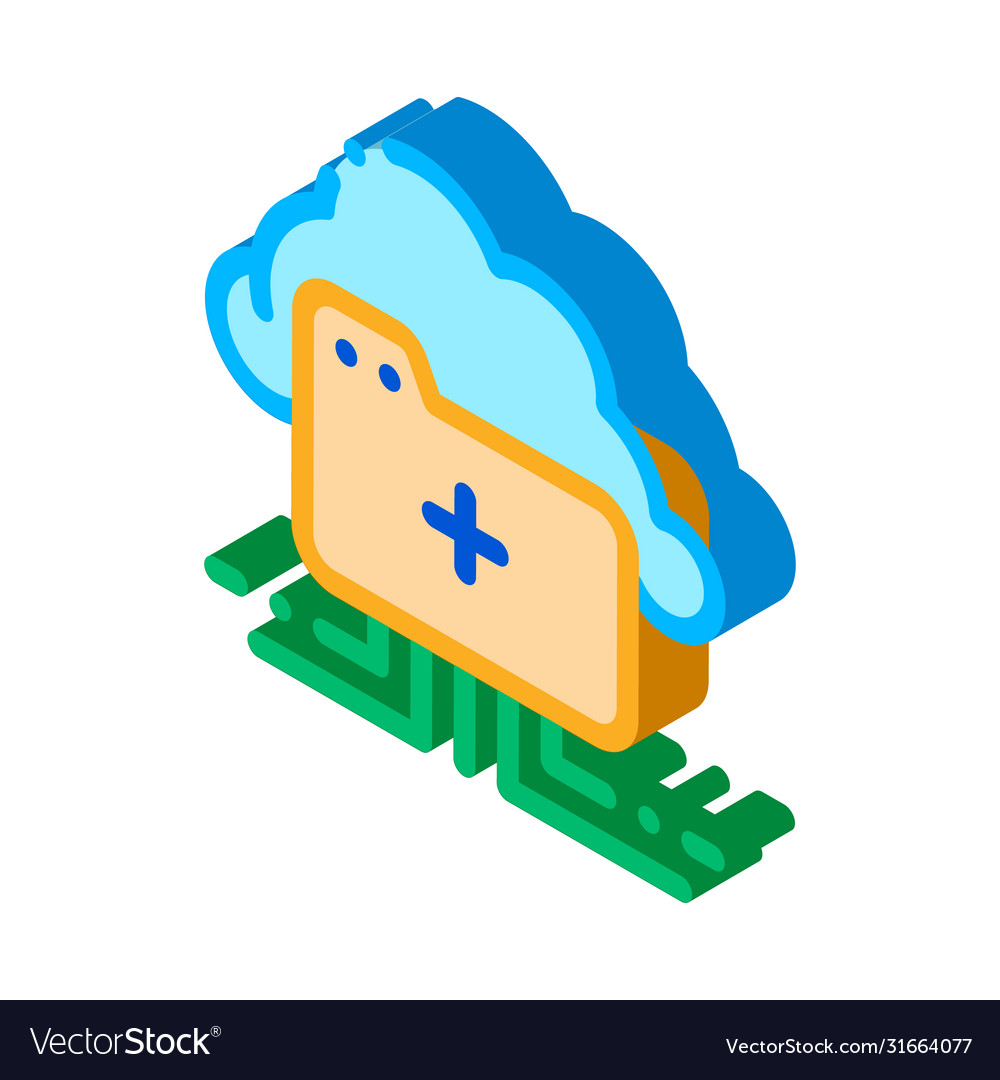 Cloud storage isometric icon Royalty Free Vector Image