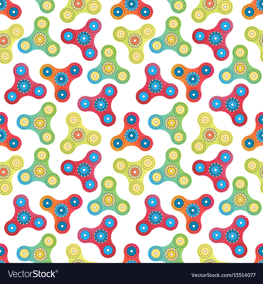 Fidget spinner toy seamless pattern Royalty Free Vector