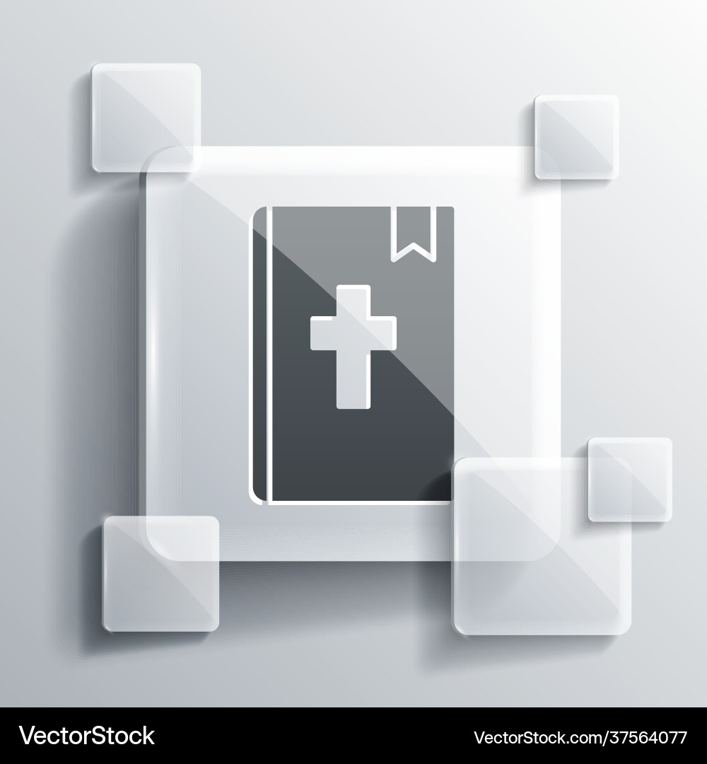 Grey holy bible book icon isolated Royalty Free Vector Image