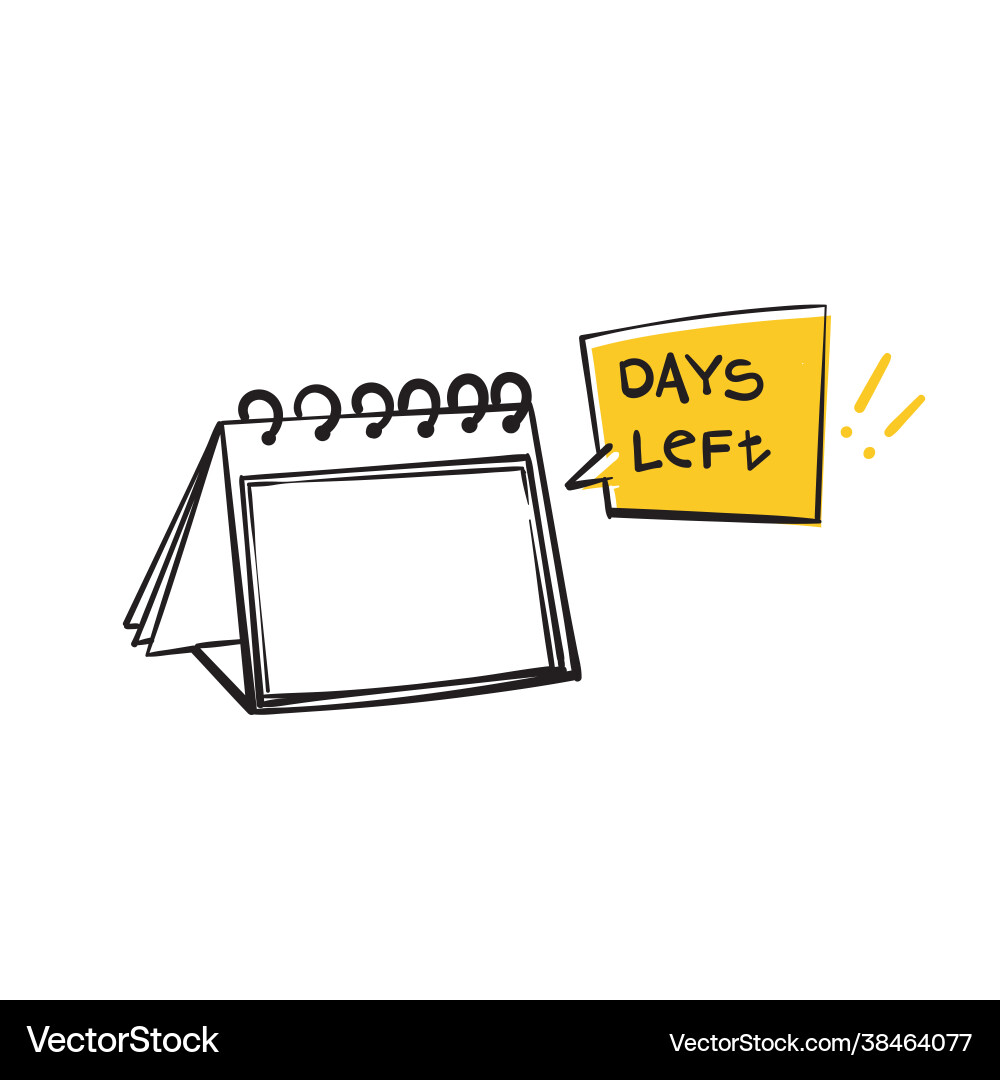 Hand drawn doodle calendar symbol for days left Vector Image