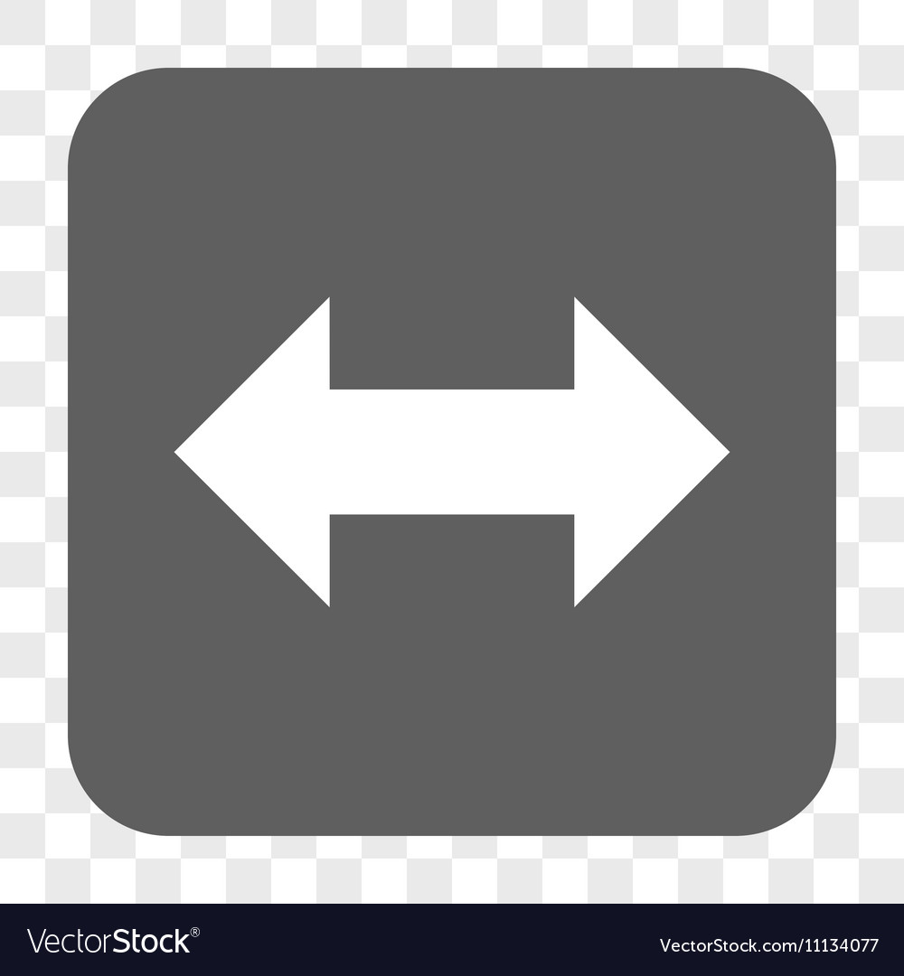 Horizontal exchange arrows rounded square button Vector Image