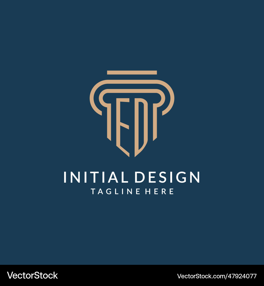 Initial ed pillar logo style luxury modern lawyer Vector Image