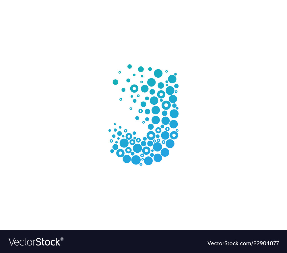 J particle letter logo icon design Royalty Free Vector Image