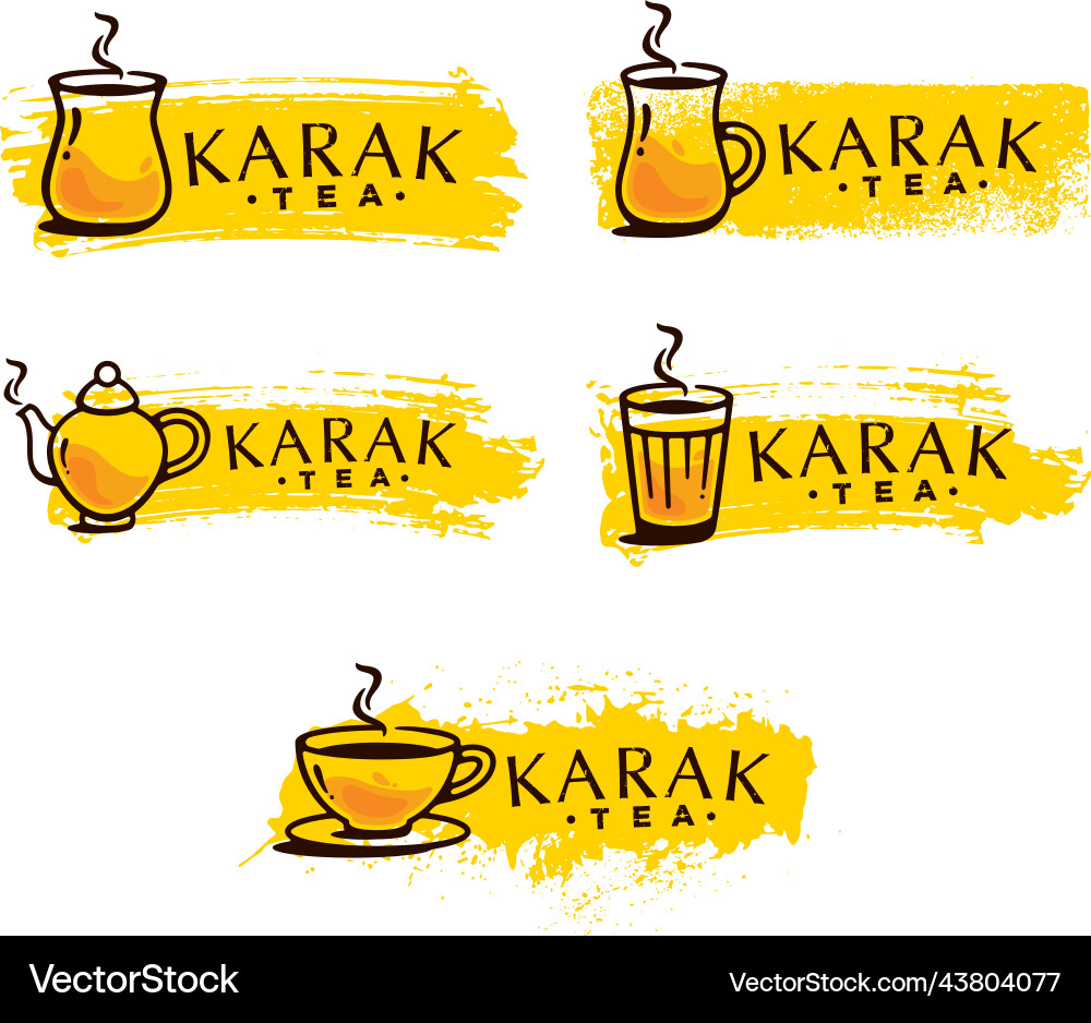 Karak milk chai on organic background Royalty Free Vector