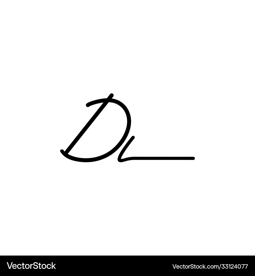 Letter dl signature logo template Royalty Free Vector Image