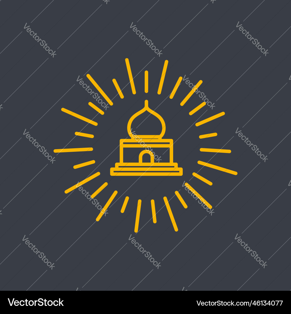 Muslim pray place mosque shine sunburst Royalty Free Vector