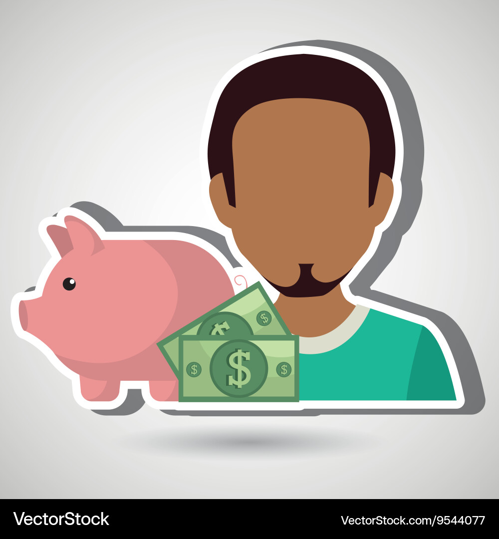 Person and money concept design Royalty Free Vector Image