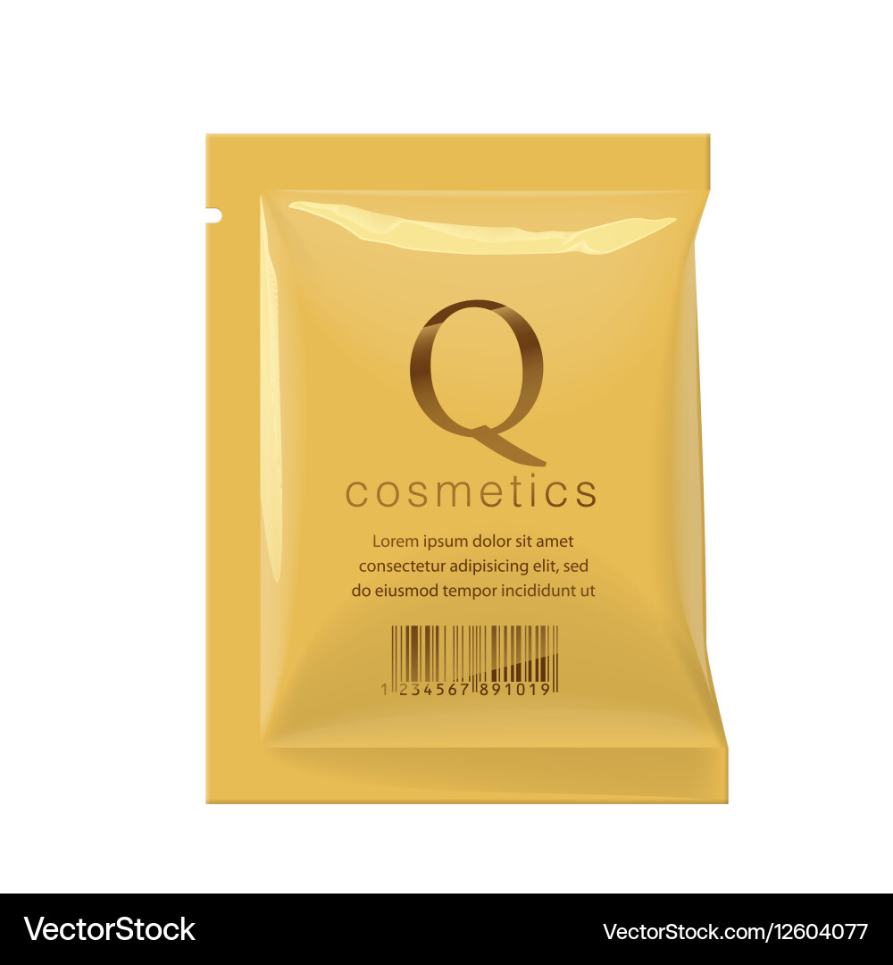 Realistic gold template packaging Royalty Free Vector Image