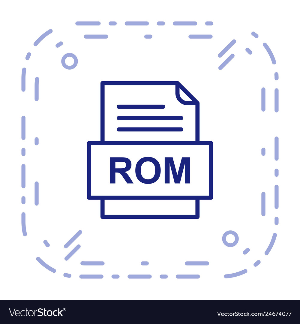 Rom file document icon Royalty Free Vector Image