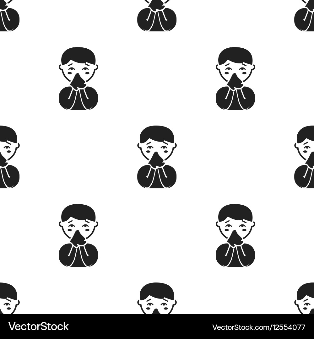 Running nose icon black Single sick icon from the Vector Image