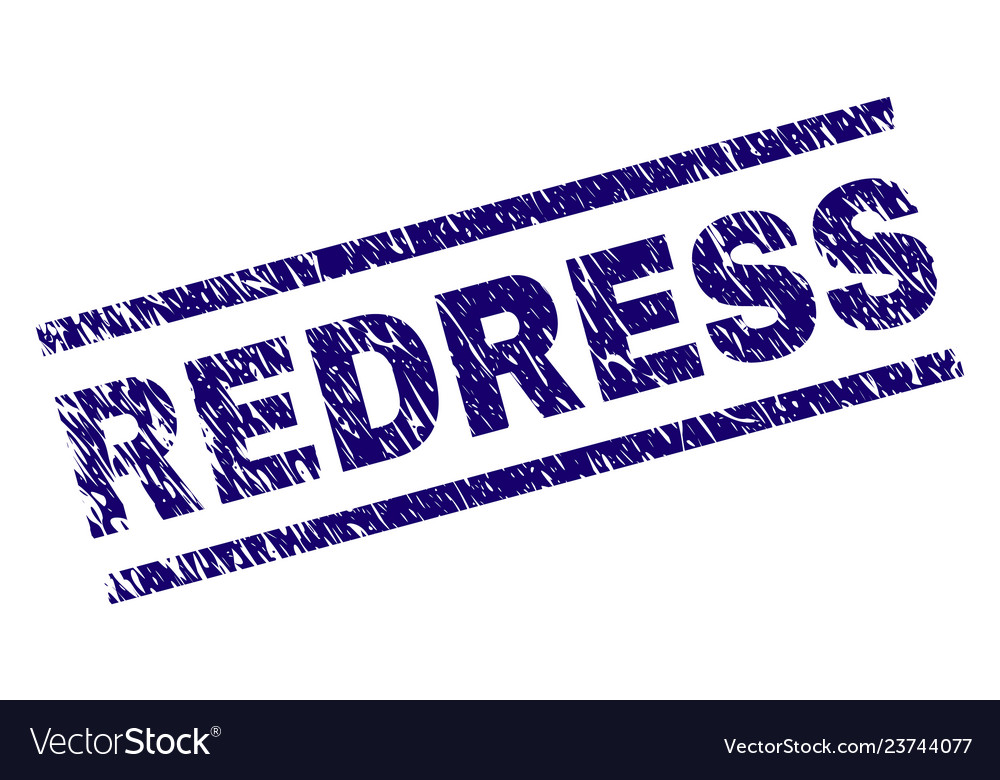 Scratched textured redress stamp seal Royalty Free Vector