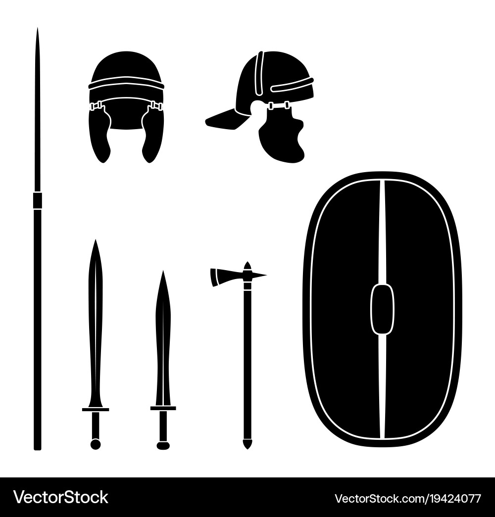 Set of ancient rome weapon and protective Vector Image