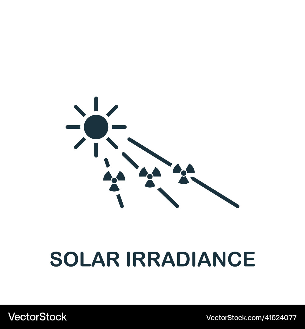 Solar irradiance icon monochrome simple icon Vector Image