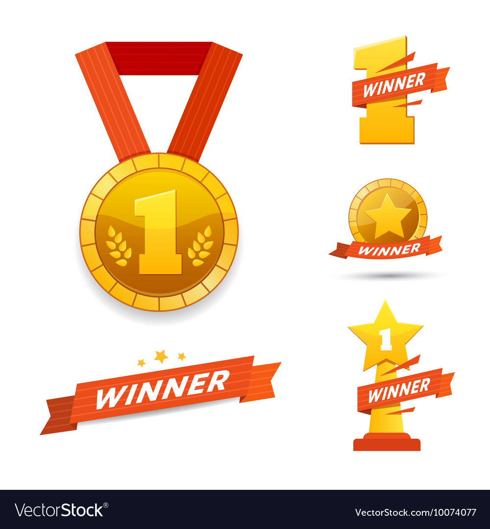 Winner set awards Royalty Free Vector Image - VectorStock