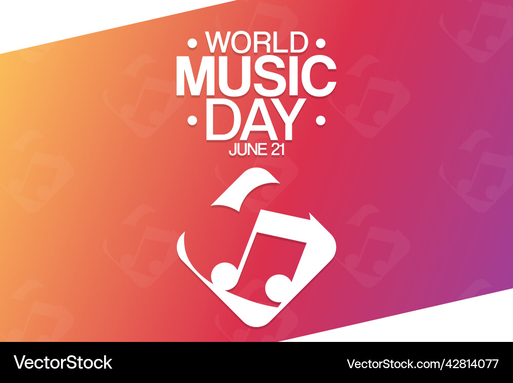World music day june 21 Royalty Free Vector Image
