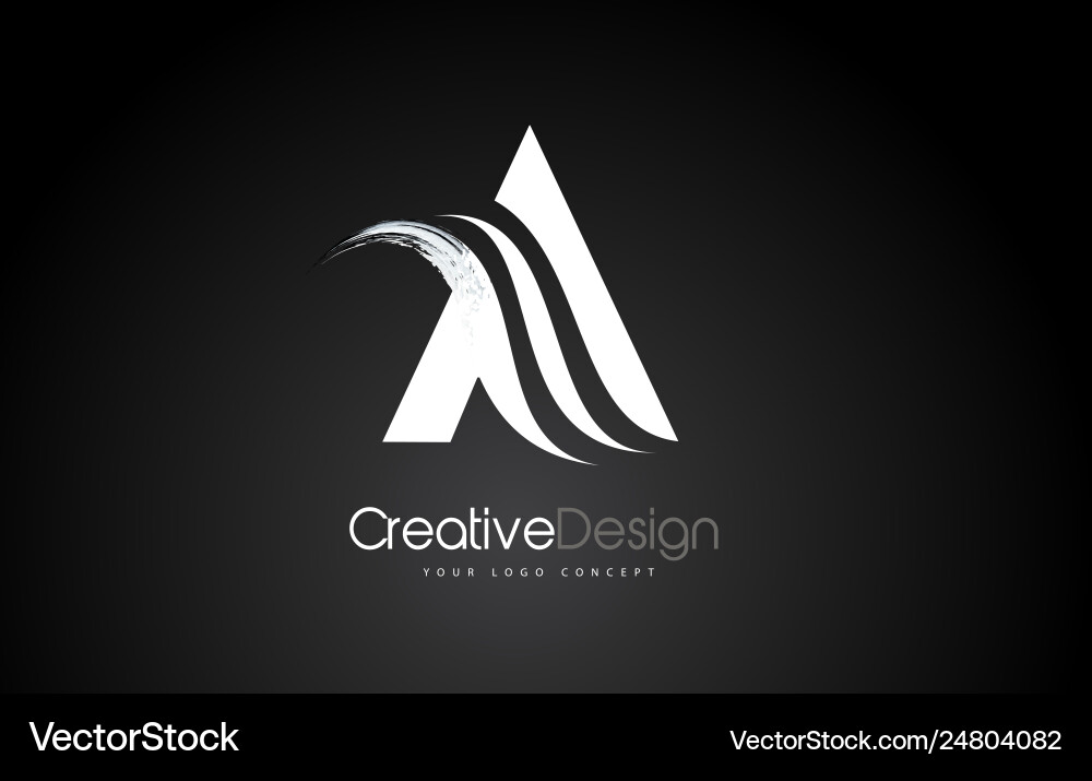 A letter design brush paint stroke logo Royalty Free Vector
