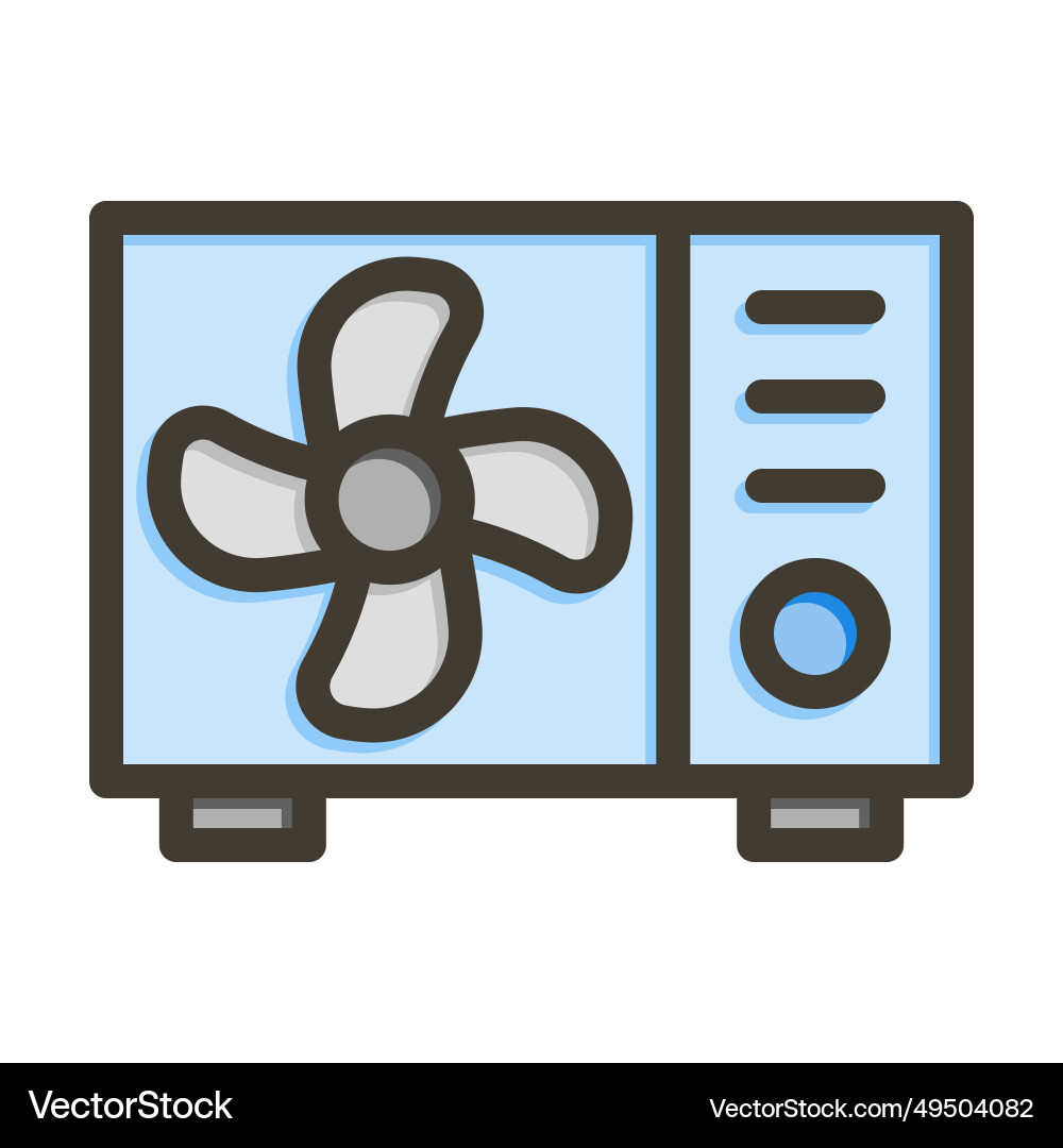 Ac outside unit thick line filled colors icon Vector Image
