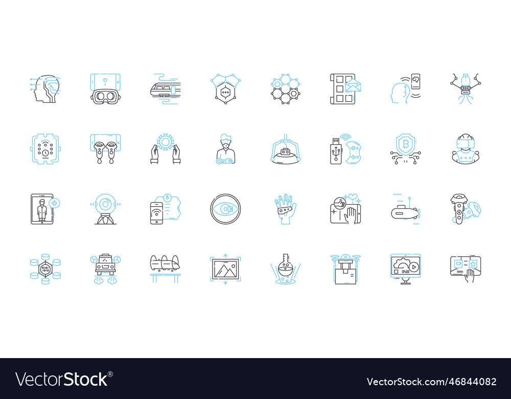 Advanced methods linear icons set optimization Vector Image Advanced methods linear icons set optimization Vector Image