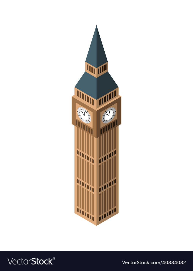 Big ben tower composition Royalty Free Vector Image