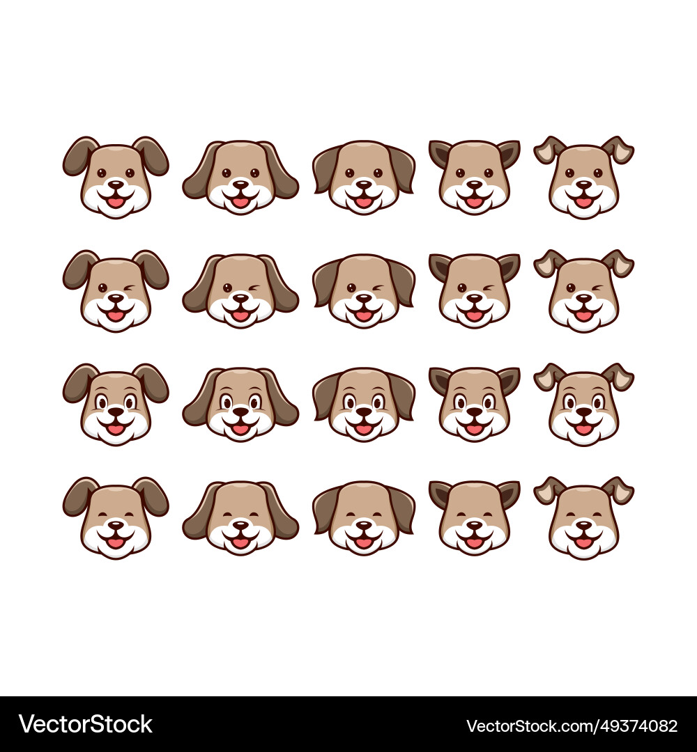 Brown cute dog logo icon design template Vector Image