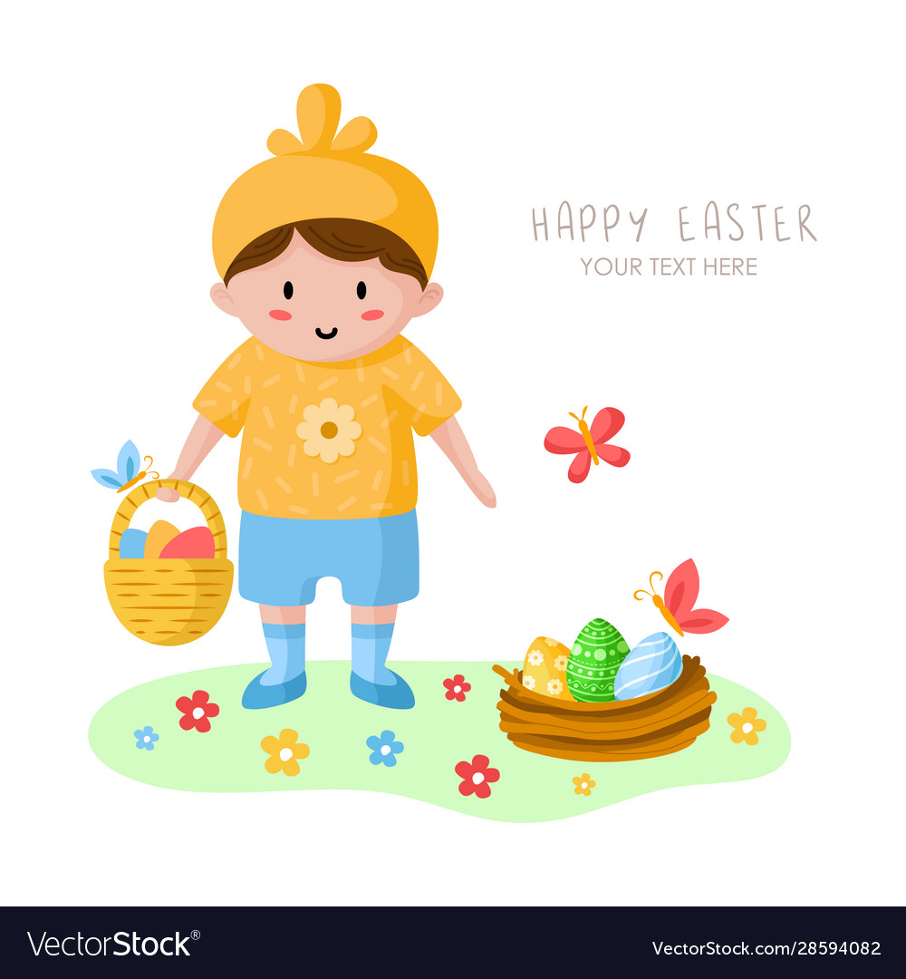 Cartoon easter day set Royalty Free Vector Image