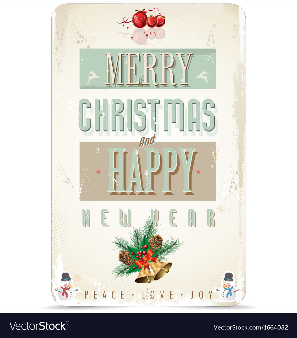 Christmas retro background Royalty Free Vector Image